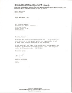 Letter from Mark H. McCormack to Gillian Gamsey - Digital Commonwealth