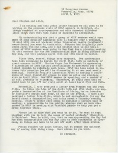 Letter from Judi Chamberlin to Stephen Mendelsohn and Alida Goldfarb ...