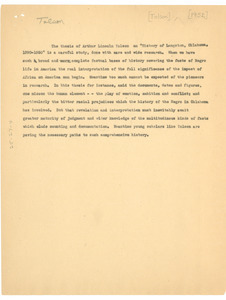Foreword to Arthur Lincoln Tolson's thesis - Digital Commonwealth