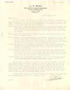 Letter from L. S. Reed to W. E. B. Du Bois - Digital Commonwealth