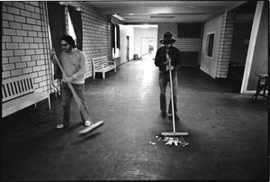 Middlesex House of Correction and Jail: Prisoners sweeping common area ...
