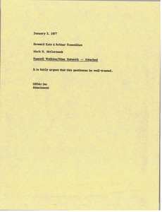 Memorandum from Mark H. McCormack to Howard Katz and Arthur Rosenblum ...