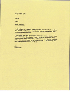 Memorandum from Judy A. Chilcote to Chris Hatala - Digital Commonwealth