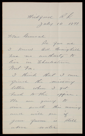 Major Henry M. Adams to Thomas Lincoln Casey, July 10, 1891 - Digital ...