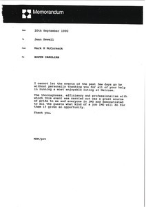 Memorandum from Mark H. McCormack to Jean Sewell - Digital Commonwealth