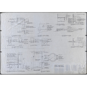 Architectural plan with measurements for projection booth, lobby ...