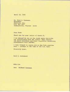 Letter from Mark H. McCormack to Fred C. Danneman - Digital Commonwealth