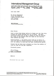Letter from Mark H. McCormack to Bruce Rappaport - Digital Commonwealth