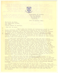 Letter from George Shepperson to W. E. B. Du Bois - Digital Commonwealth