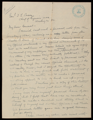 [William] H. Bixby to Thomas Lincoln Casey, December 4, 1893 - Digital ...