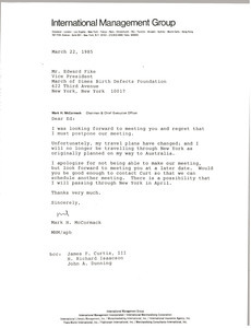 Letter from Mark H. McCormack to Edward Fike - Digital Commonwealth