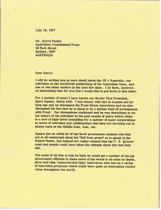 Letter from Mark H. McCormack to Kerry Packer - Digital Commonwealth