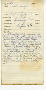 Tewksbury Almshouse Intake Record: Major, Susan - Digital Commonwealth