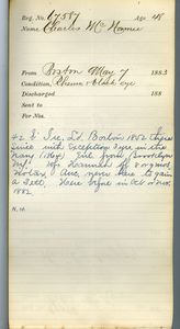 Tewksbury Almshouse Intake Record: McNamee, Charles - Digital Commonwealth