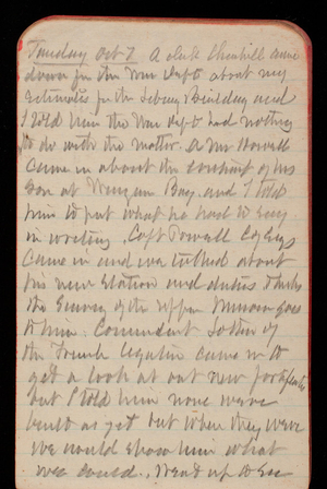 Thomas Lincoln Casey Notebook, June 1890-October 1890, 97, Tuesday Oct ...