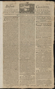 The Boston-Gazette, and Country Journal, 26 October 1767 - Digital ...