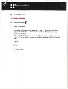 Memorandum from Anthony Bouchier to Mark H. McCormack - Digital ...