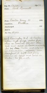 Tewksbury Almshouse Intake Record: Crowell, Seth - Digital Commonwealth