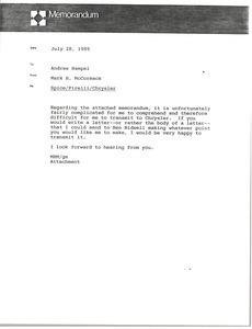 Memorandum from Mark H. McCormack to Andrew Hampel - Digital Commonwealth