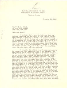 Letter from NAACP Trenton Branch to W. E. B. Du Bois - Digital Commonwealth