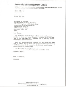 Letter from Mark H. McCormack to George H. Conrades - Digital Commonwealth