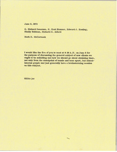 Memorandum from Mark H. McCormack to H. Kent Stanner, H. Richard ...