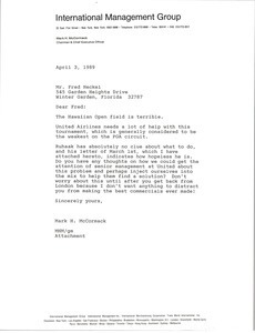 Letter from Mark H. McCormack to Fred Heckel - Digital Commonwealth