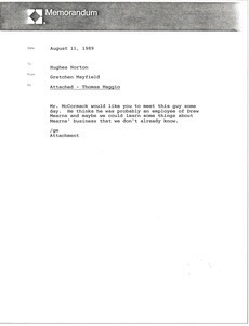 Memorandum from Gretchen Mayfield to Hughes Norton - Digital Commonwealth