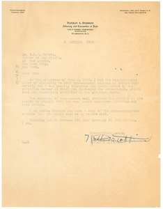 Letter from Nathan A. Dobbins to W. E. B. Du Bois - Digital Commonwealth
