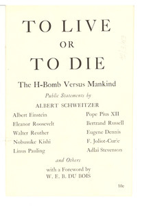 To live or to die : the H-bomb versus mankind - Digital Commonwealth