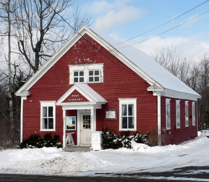 Peru Library: exterior in the snow - Digital Commonwealth