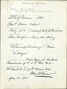 Personal record of William Henry Miller (1750) - Digital Commonwealth