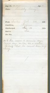Tewksbury Almshouse Intake Record: Carey, Timothy - Digital Commonwealth