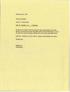 Memorandum from Mark H. McCormack to George Kalafatis - Digital ...