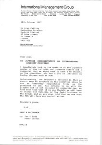 Memorandum from Mark H. McCormack to Alan Catling - Digital Commonwealth