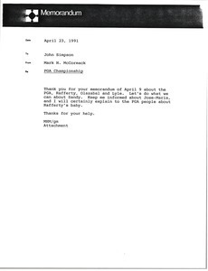 Memorandum from Mark H. McCormack to John Simpson - Digital Commonwealth
