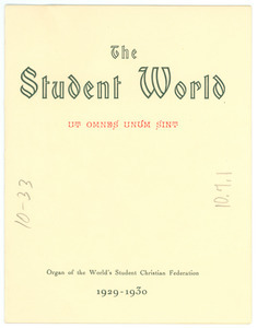 The Student World Leaflet - Digital Commonwealth