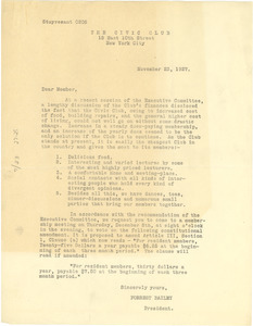 Circular letter from Civic Club - Digital Commonwealth