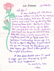 Letter from Lee Frances Heller to Ari Kane - Digital Commonwealth