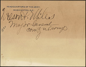 Letter written by Nelson Appleton Miles, 1890s(?) - Digital Commonwealth