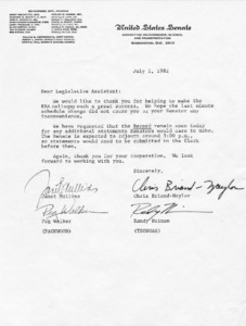 Letter from Peg Walker, et al. to Legislative Assistants - Digital ...