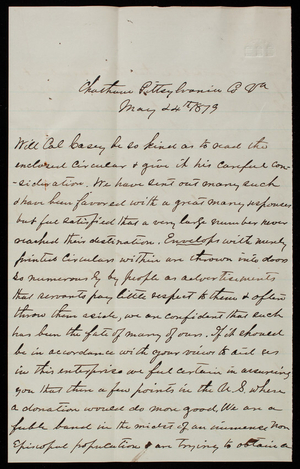 William Chiswell Dabney to Thomas Lincoln Casey, May 24, 1879 - Digital ...