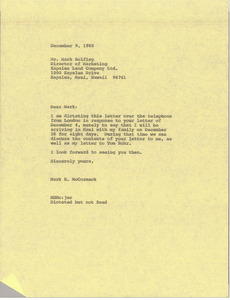 Letter from Mark H. McCormack to Mark Rolfing - Digital Commonwealth