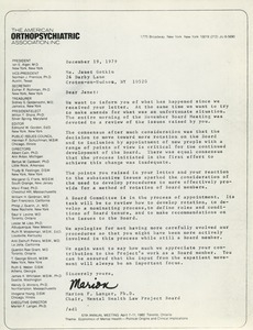Letter from Marion F. Langer to Janet Gotkin - Digital Commonwealth