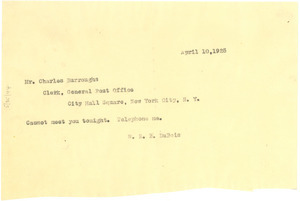Telegram from W. E. B. Du Bois to Charles Burroughs - Digital Commonwealth