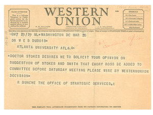 Telegram from Organizing Committee for an International Conference on ...