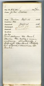 Tewksbury Almshouse Intake Record: Devine, John - Digital Commonwealth