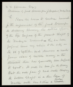 Thomas Lincoln Casey to [William Wilson] Corcoran, undated, draft ...