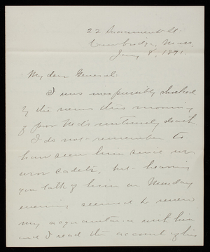 Capt. Leach to Thomas Lincoln Casey, January 8, 1891 - Digital Commonwealth