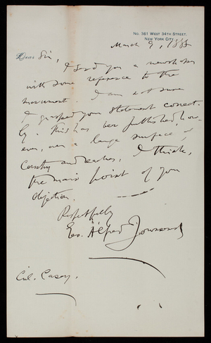 [George] Townsend to Thomas Lincoln Casey, March 9, 1885 - Digital ...